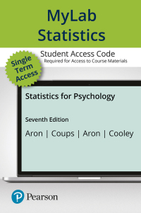 MyLab Statistics with Pearson eText Access Code for Statistics for Psychology 7th edition ...