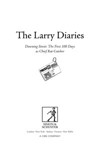 The Larry Diaries: Downing Street - The First 100 Days | 9780857207630 ...