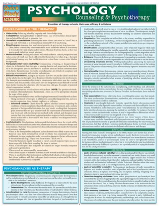 PSYCHOLOGY: COUNSELING & PSYCHOTHERAPY STUDY GUIDE | 9781423216605 ...