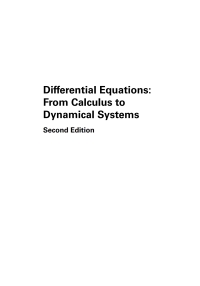 Differential Equations: From Calculus to Dynamical Systems ...