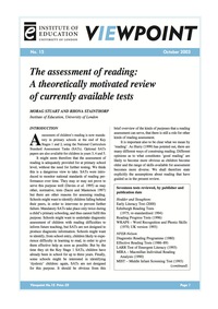 The Assessment of Reading | 9781782770138 | VitalSource