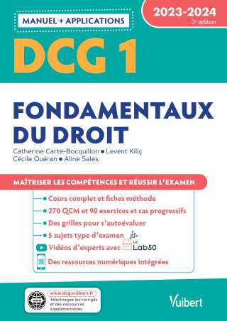 DCG 1 - Fondamentaux du droit : Manuel et Applications 2023-2024 3rd edition | 9782311412253 ...