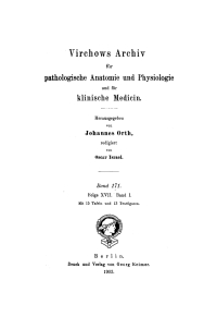 Rudolf Virchow: Archiv für pathologische Anatomie und Physiologie und für klinische Medicin ...