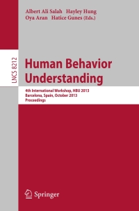 Human Behavior Understanding | 9783319027135, 9783319027142 | VitalSource